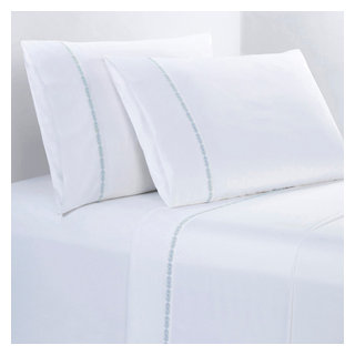 350TC Laurel Embroidered Border Sheet Set, 4 Piece, Full - Transitional ...