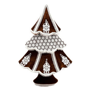 December Diamonds Gingerbread Village 24" Gingerbread Lace Tree ...