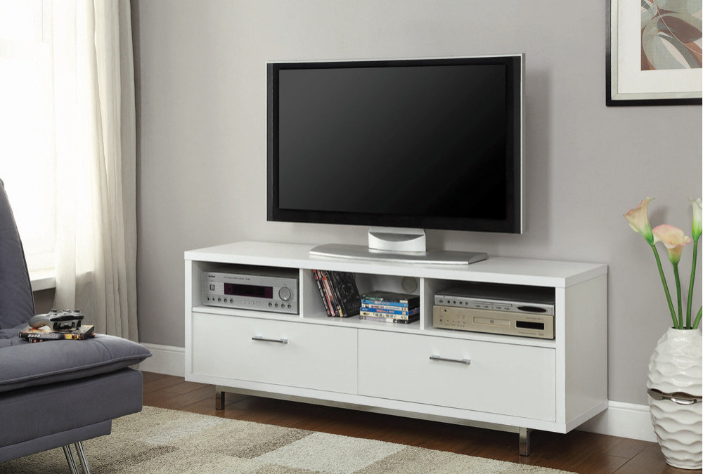 Casey 2-drawer Rectangular TV Console White - Contemporary ...