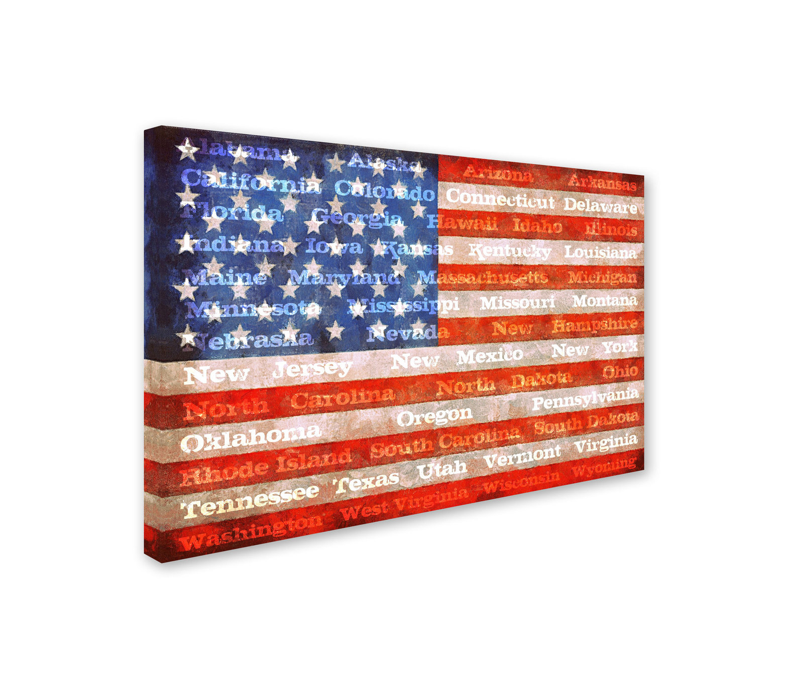 'American Flag with States' Canvas Art by Michelle Calkins, 16" x 24 ...