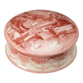 Round Porcelain Decorative Box - Traditional - Jewelry Boxes And ...