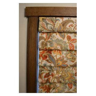 Custom Looped Roman Shade Detail - Mediterranean - Bathroom - Other ...