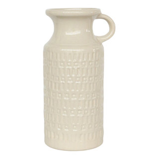 Ceramic 13" Pitcher, Beige - Transitional - Pitchers - by Sagebrook ...