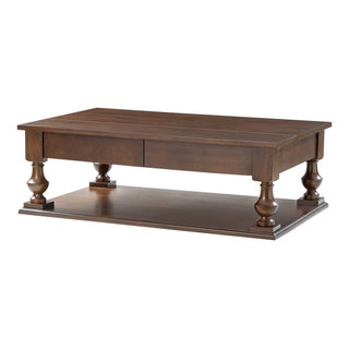 Lift Top Traditional Style Coffee Table With Solid Wood Columns And ...