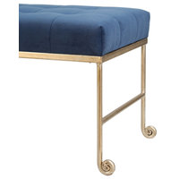 Justin Bench, Navy Velvet - Contemporary - Upholstered Benches - by ...