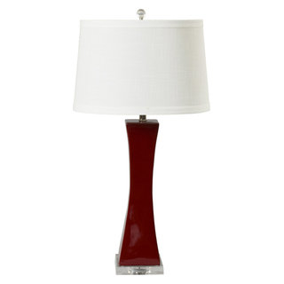 Tapered Column Ceramic & Acrylic Table Lamp - Contemporary - Table ...