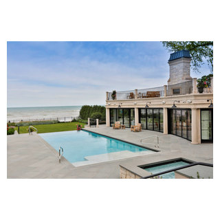 Wilmette, IL Rectilinear Swimming Pool with Separate Hot Tub ...