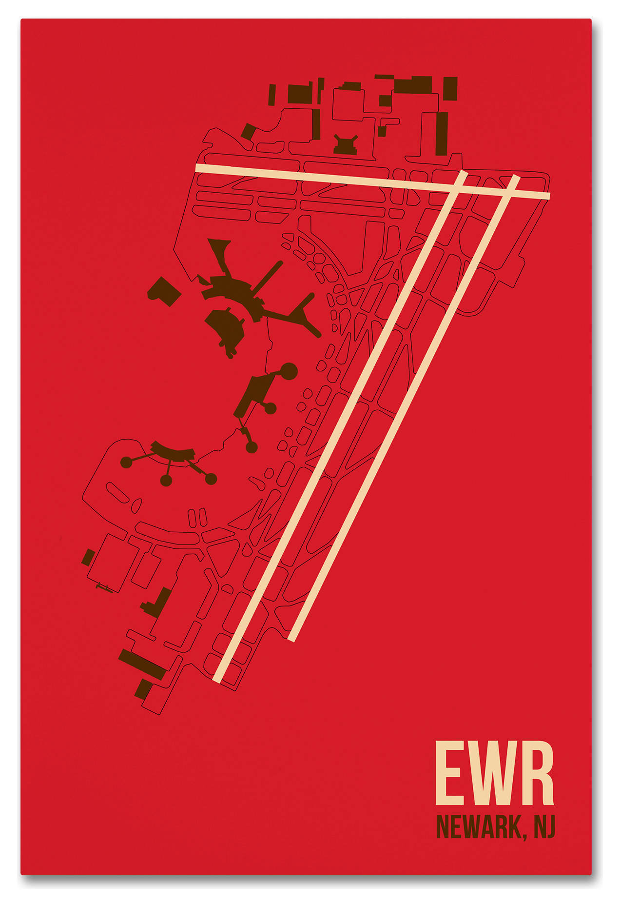 08 Left 'EWR Airport Layout' Canvas Art, 47"x 30" - Contemporary ...