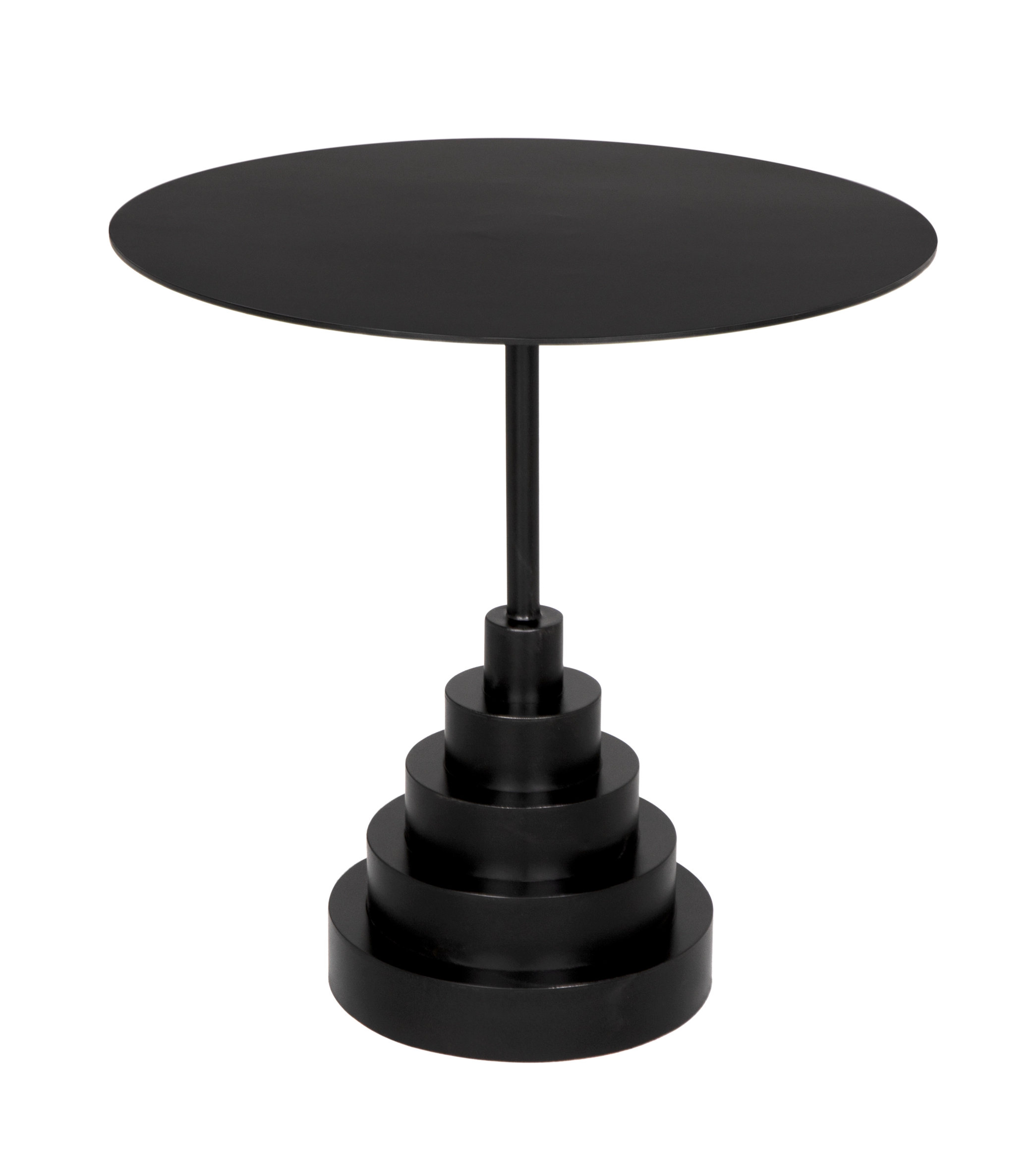 Nova Round Matte Black Side Table, 23.5W x 23.5D x 23.5H - Transitional ...