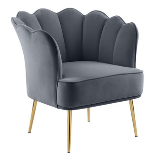 Jester Velvet Accent Chair - Midcentury - Armchairs And Accent Chairs ...
