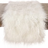 Mongolian Faux Fur Runner, Ivory, 16"x72", 16"x72" - Contemporary ...