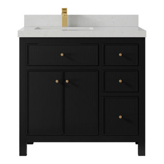 Willow Collection Sonoma 36 Left Offset Bath Vanity, 36" Left Offset ...