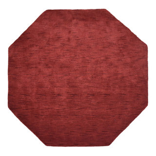 HAND KNOTTED LOOM WOOL ECO-FRIENDLY AREA RUGS - Red, Solid Design ...