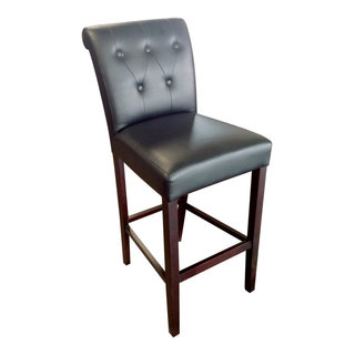 Holland Arie Parsons Style Bar Stool in Espresso Frame/Black Vinyl ...
