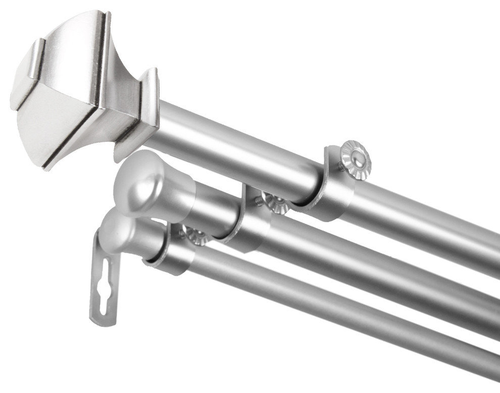 Vicky 13/16" Triple Curtain Rod, 66-120" - Traditional - Curtain Rods ...