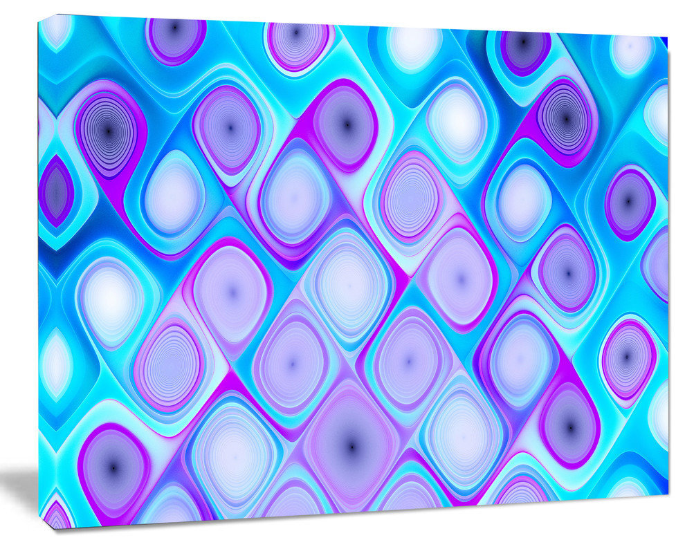 Blue Purple Pattern with Swirls, Abstract Wall Art Canvas, 40"x30"x1.5 ...