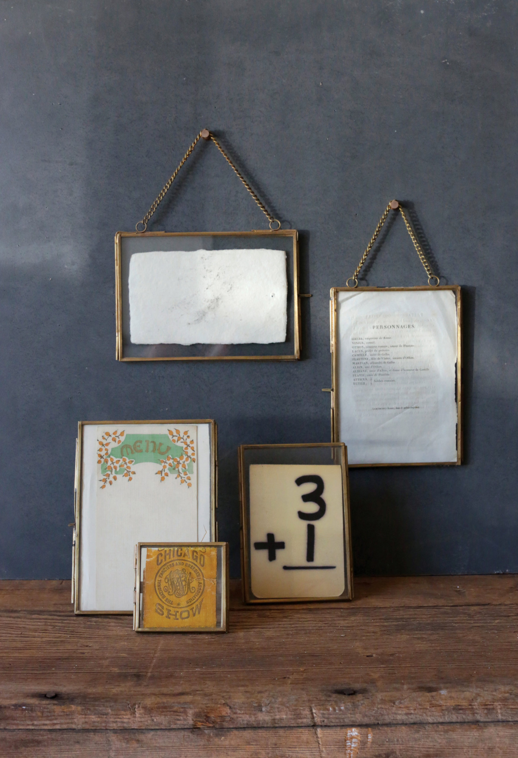 Brass & Glass Photo Frame with Gold Finish & Hinged Opening ...