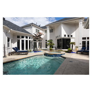 Outdoor Pool Area Refresh - Contemporary - Patio - Dallas - by The ...