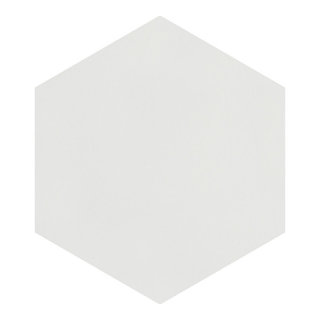 Textilis White Hex Porcelain Floor and Wall Tile, Sample - Contemporary ...