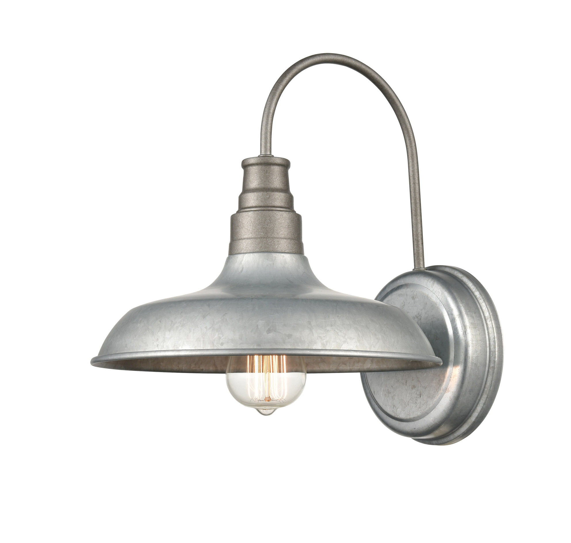 1 Light 11 in. Galvanized Outdoor - Farmhouse - Outdoor Wall Lights And ...