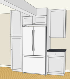 structural beam over fridge - cabinets?