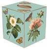 Aqua Magnolia and Peony Wood Wastepaper Basket - Contemporary ...