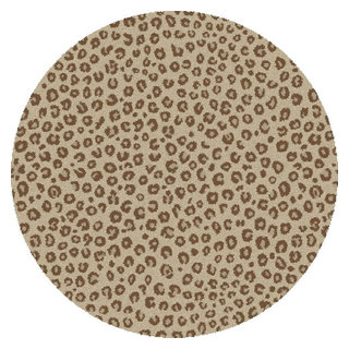 Leopard Ivory, 3'3x4'7, 6'7Round - Contemporary - Area Rugs - by ...