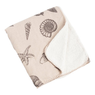 Nautical Design Throw With Sherpa - Beach Style - Throws - by Saro ...