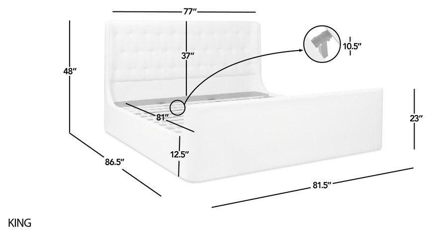 Brooks Contemporary Tufted Shelter Platform Bed, King - Transitional ...