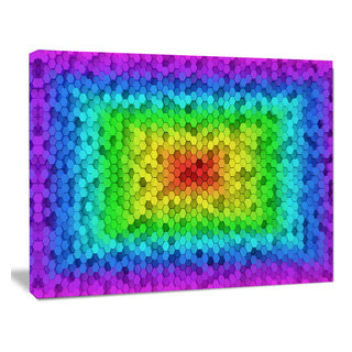 Random Elevated Hexagon Columns, Abstract Art on Canvas, 40"x30"x1.5 ...