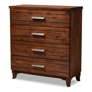 Ella Modern Warm Oak Brown Finished Wood 4-Drawer Chest - Transitional ...