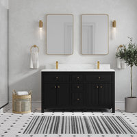 Willow Collection Sonoma Teak, 60" Double - Transitional - Bathroom ...