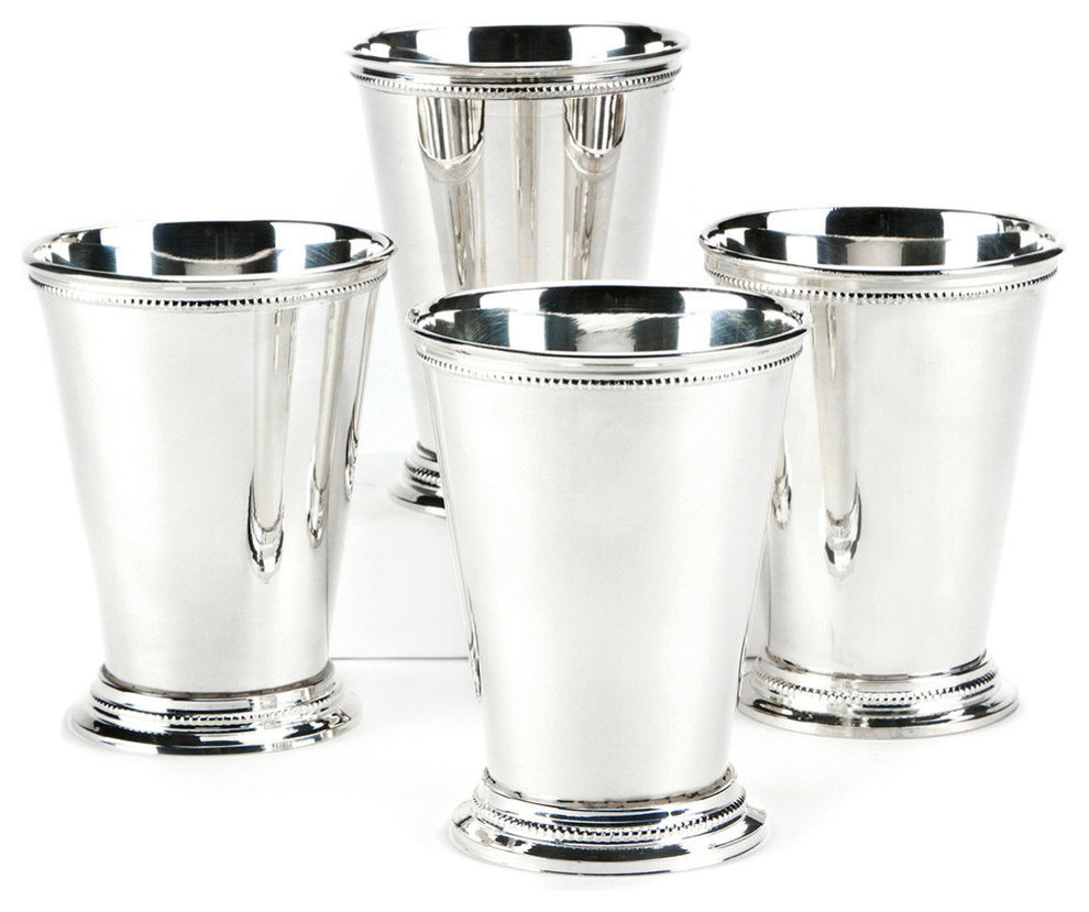 Two's Company Set of 4 Mint Julep Cups in Gift Box - Traditional - Ice ...