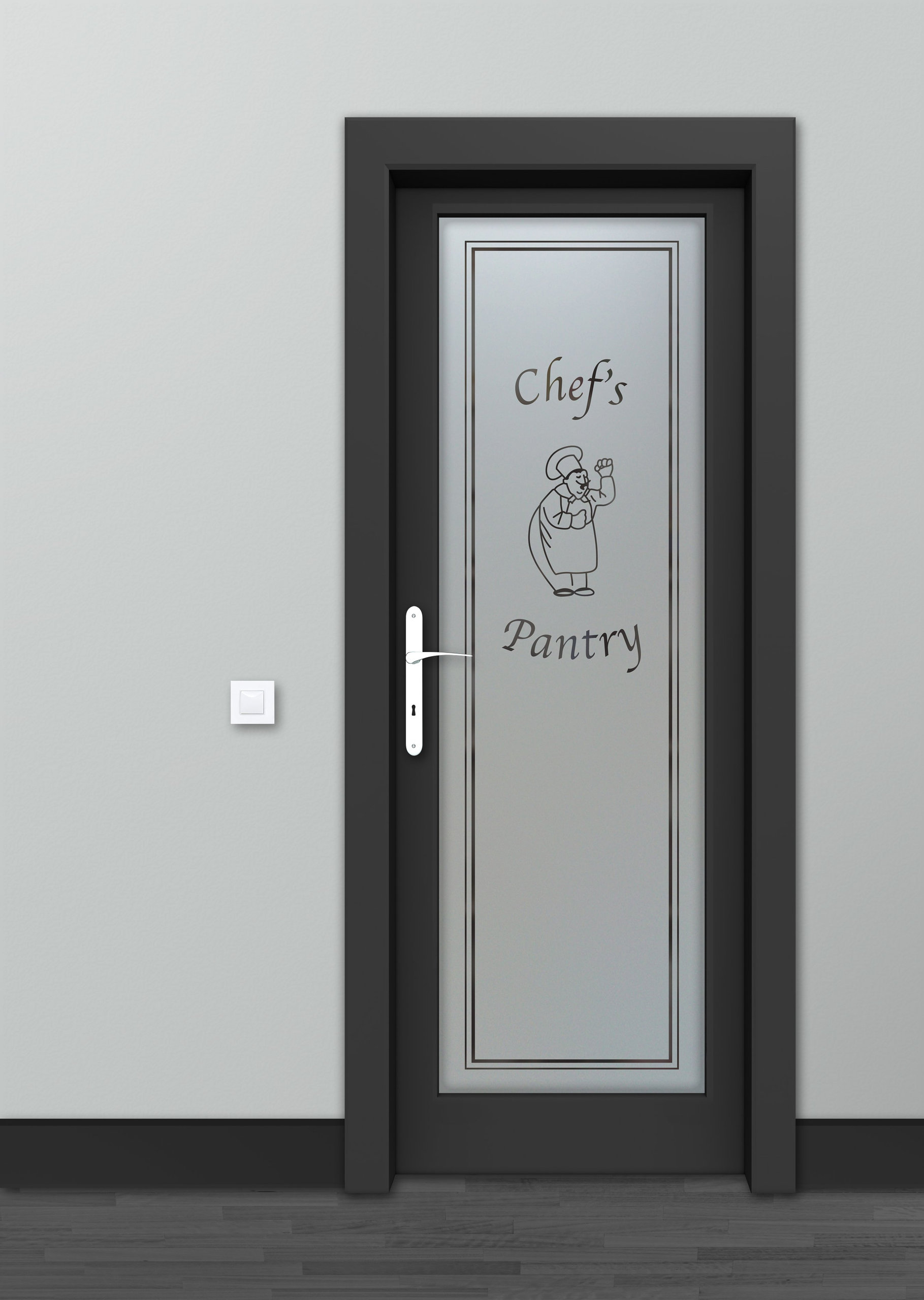 Pantry Door - Happy Chef - Primed - 28" x 80" - Book/Slab Door, 24" (2/ ...