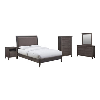Modus City II 5 Piece Queen Bedroom Set, Dolphin, Queen - Transitional ...