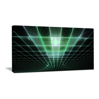 Light Green Bat on Radar Screen, Abstract Canvas Art Print, 60"x28"x1.5 ...