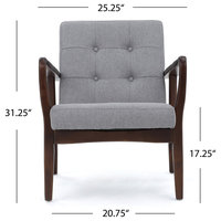 GDF Studio Gunther French-Style Fabric Club Chair - Midcentury ...