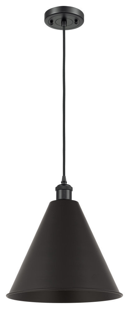 Ballston Cone 1-LT Mini Pendant 516-1P-BK-MBC-16-BK, Matte Black - Industrial - Pendant Lighting ...