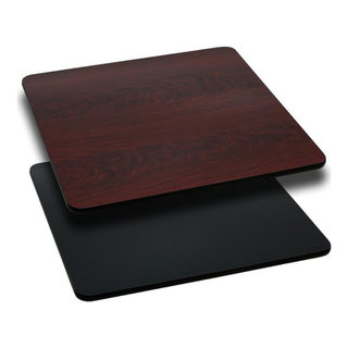 24'' Square Table Top with Black or Mahogany Reversible Laminate Top ...
