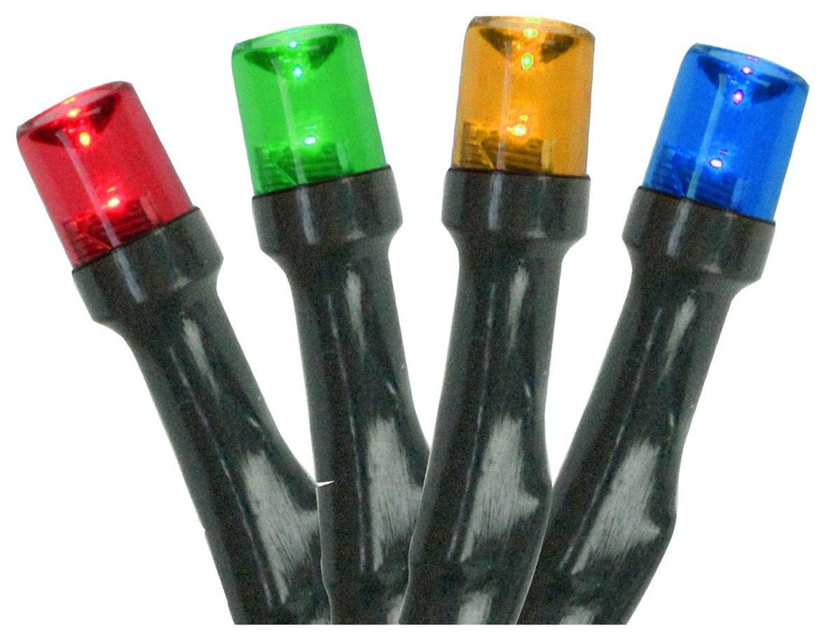 Battery Operated LED Christmas Lights - Multi-Color - 9.5' Green Wire ...