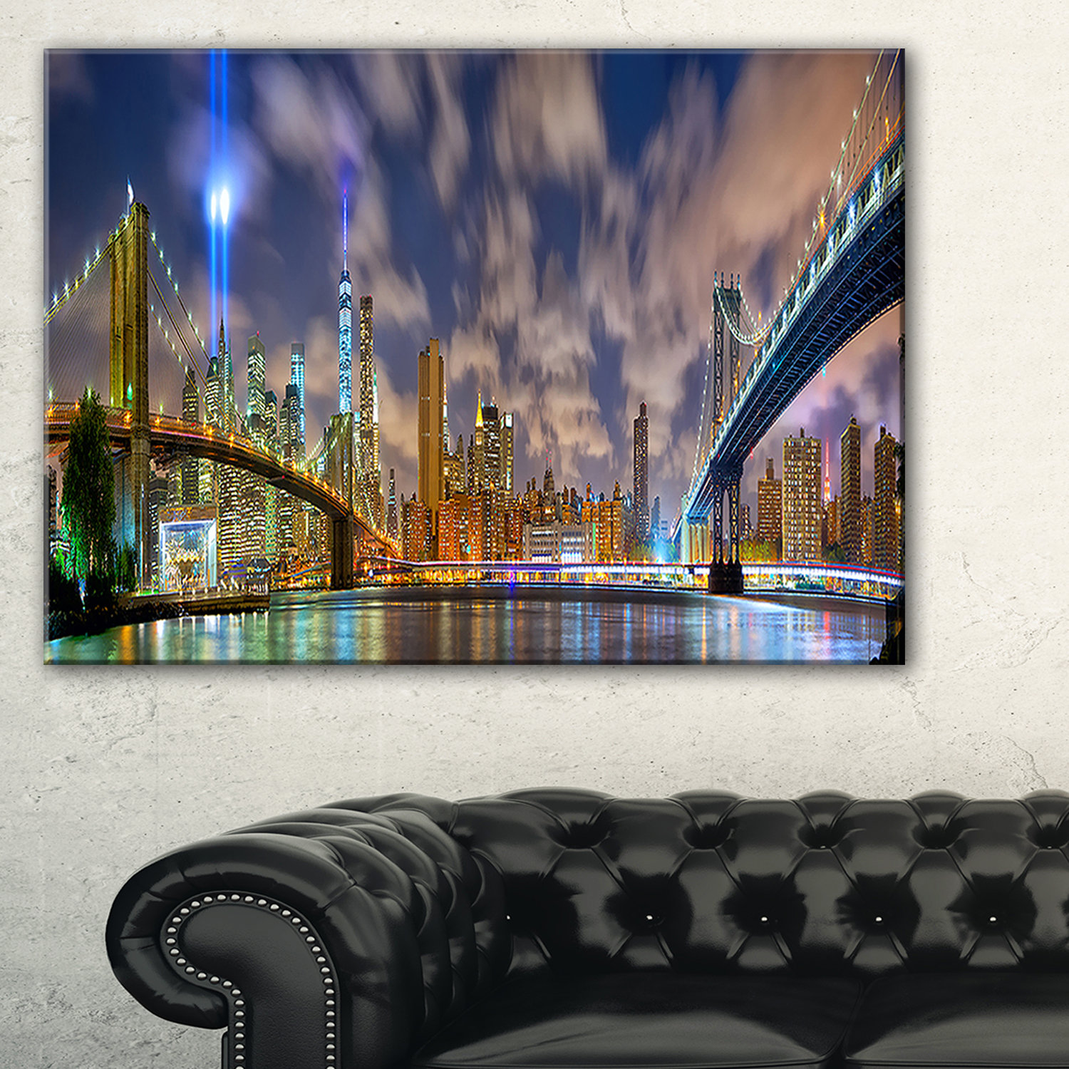 "Manhattan in Memory of September 11" Canvas print, 32"x16 ...