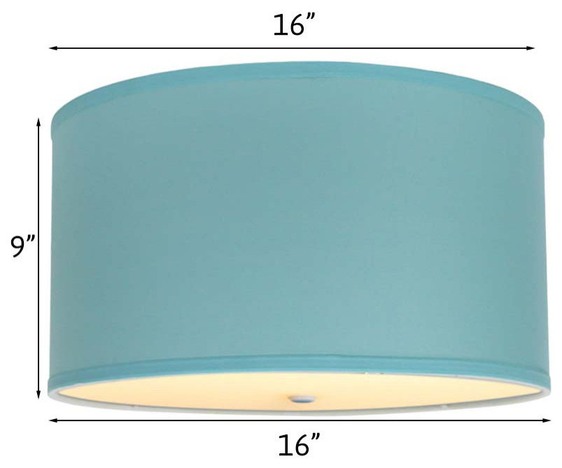 Moderne Flush Mount Conversion Kit 16"w Island Paradise Linen Drum ...
