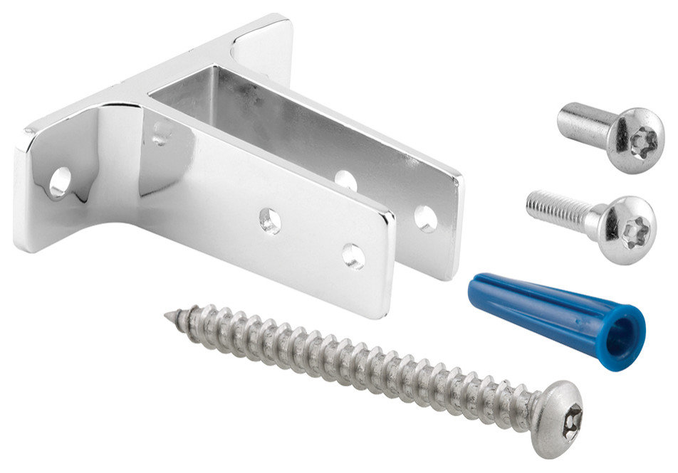 Two Ear Wall Bracket, For 1" Panels, Zinc Alloy, Chrome Plated Finish ...