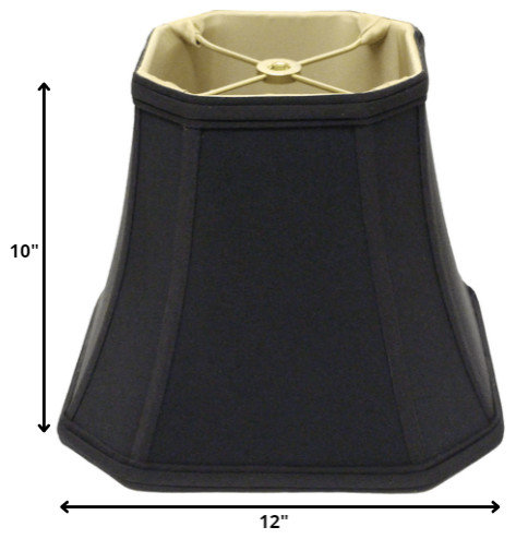 12" Black with Bronze Lining Slanted Square Bell No Slub Lampshade ...