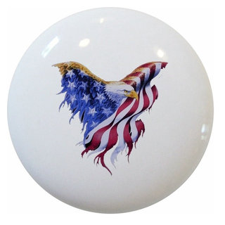 Eagle Flag Patriotic Ceramic Knob - Contemporary - Cabinet And Drawer ...