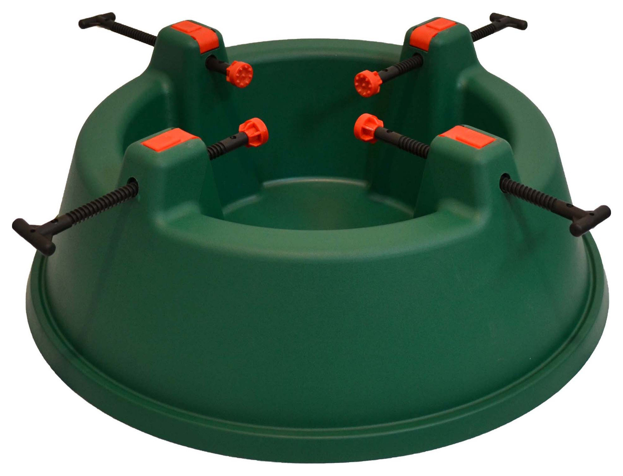 Green Wide Mouth Simple Set Live Christmas Tree Stand -Hold Trees Up To ...