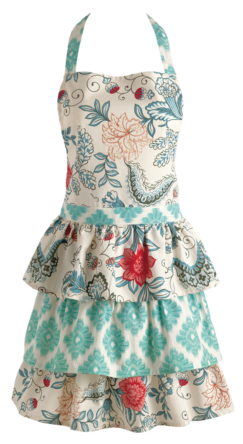 Blue Ikat Flowers Vintage Apron - Contemporary - Aprons - by Design ...