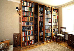 Transforming small formal living room into reading room/library