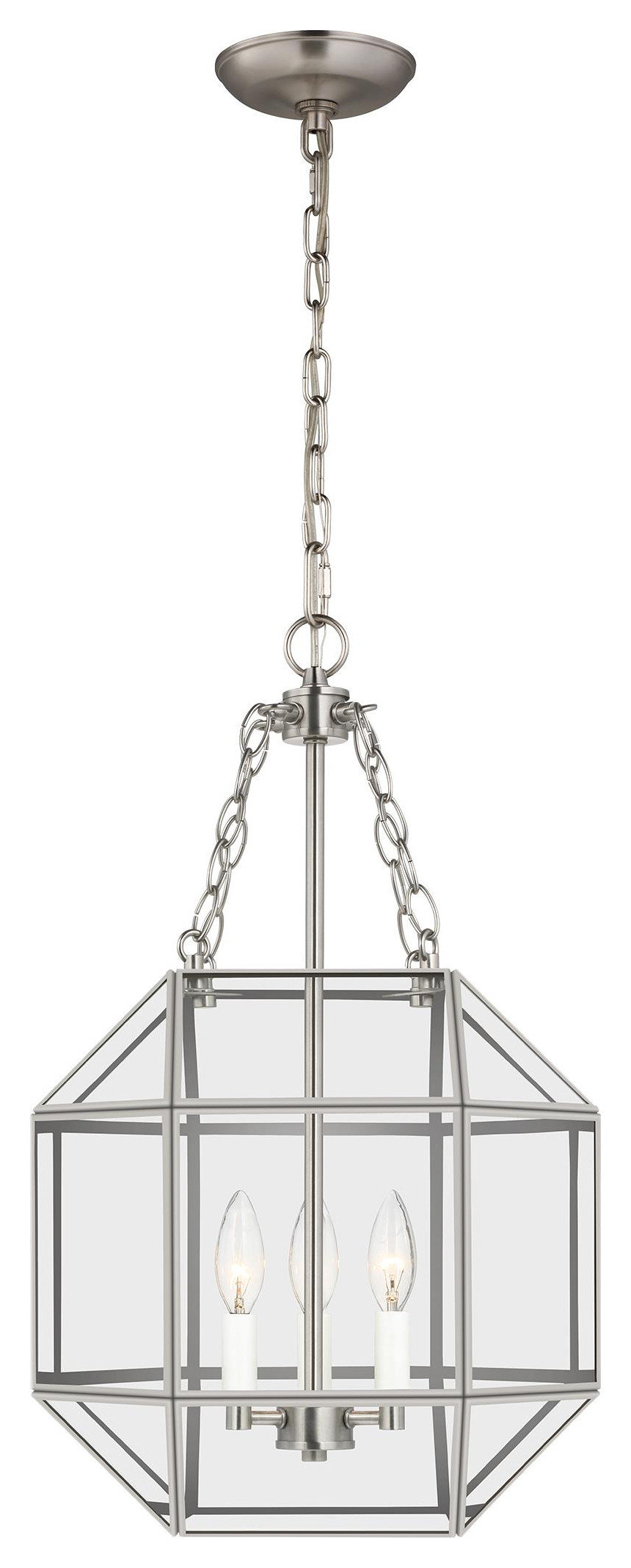 Morrison Small Three Light Lantern, Brushed Nickel - Transitional ...