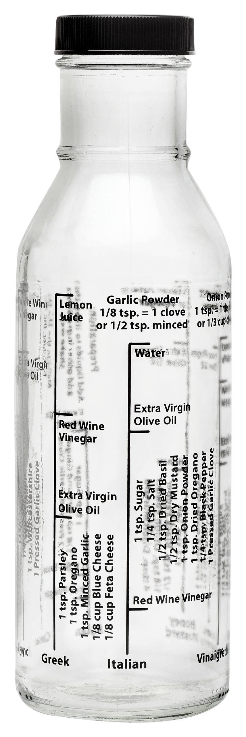 HIC Light Salad Dressing Mixer 13 Ounce Glass Bottle - Contemporary ...